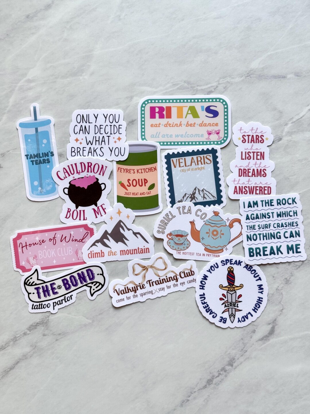 ACOTAR Inspired Sticker Pack: Bookish Waterproof Vinyl Stickers - Etsy