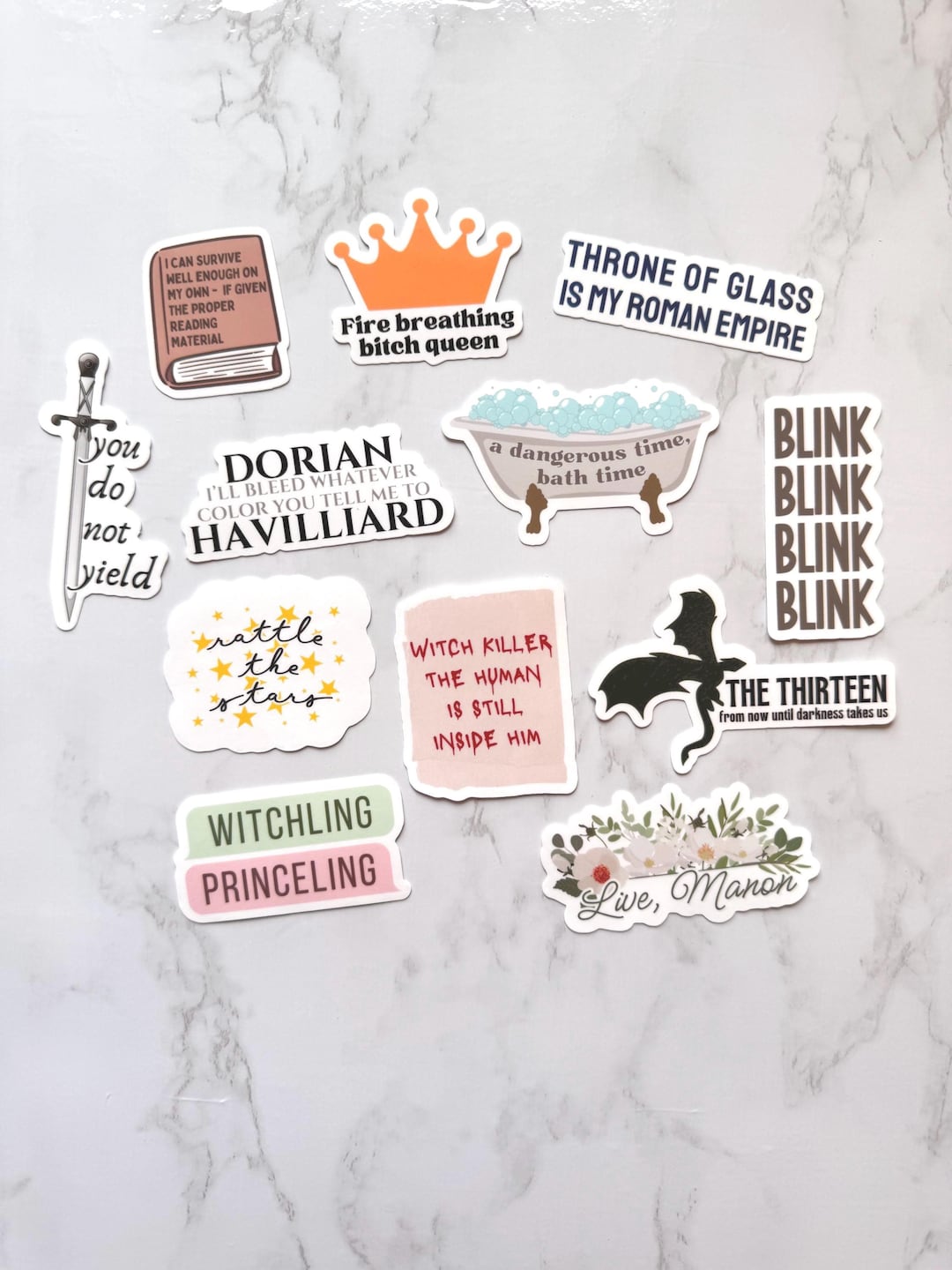 Throne of Glass Sticker Pack, Tog Stickers, Throne of Glass Kindle ...