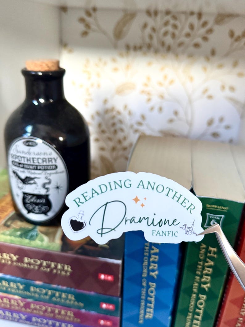 Reading Another Dramione Fanfic Sticker, Dramione Stickers, Draco ...
