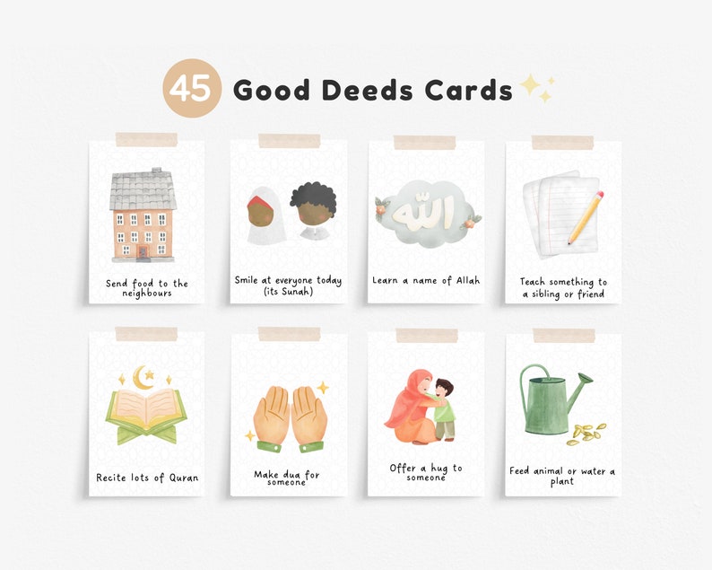 45 Islamic Good Deed Cards for Muslim Kids - Etsy Canada