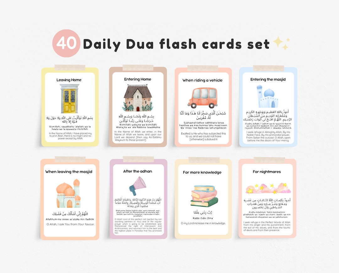 Kids Dua Cards, Islamic Kids Printables, Duas for Kids, Children Dua ...