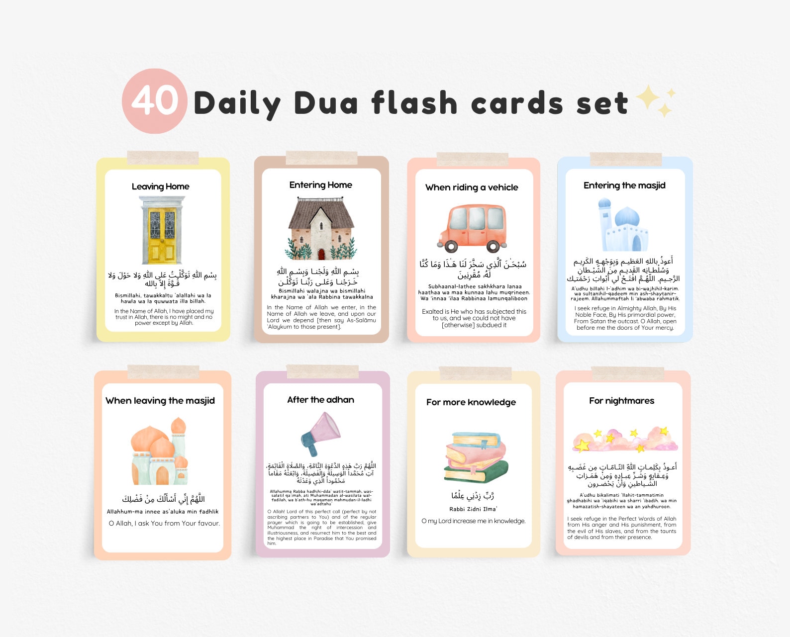 Kids Dua Cards, Islamic Kids Printables, Duas for Kids, Children Dua ...