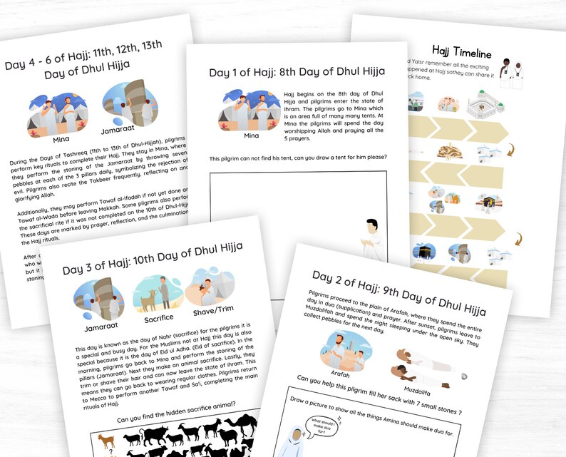 Hajj Activity Booklet for Kids I I Eid Ul-adha I Five Pillars of Islam ...