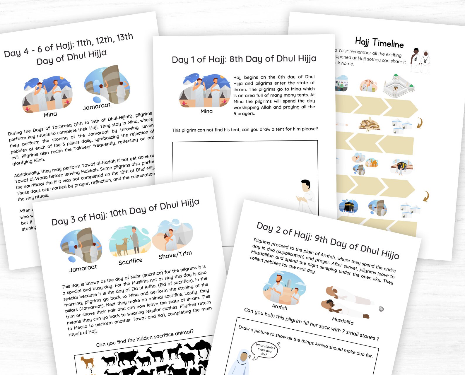 Hajj Activity Booklet for Kids I I Eid Ul-adha I Five Pillars of Islam ...