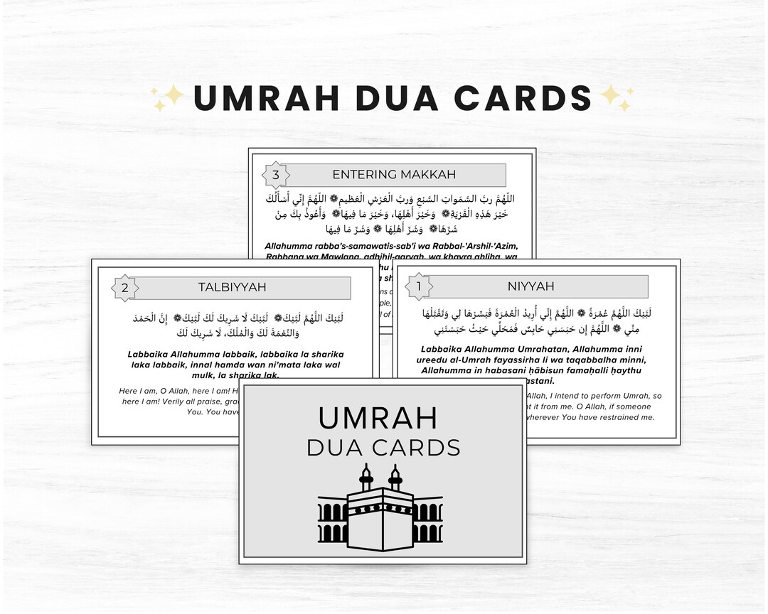 Umrah Dua Cards, Islamic Prayer, Hajj Gift (PDF) - Etsy