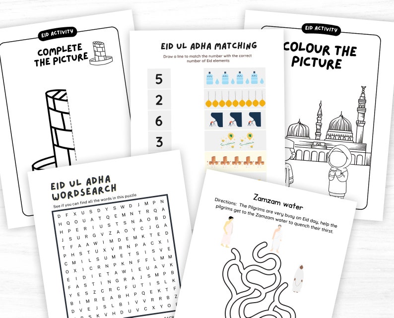 Eid Al Adha Activity Book for Kids, Hajj Themed Games (PDF Pattern) - Etsy