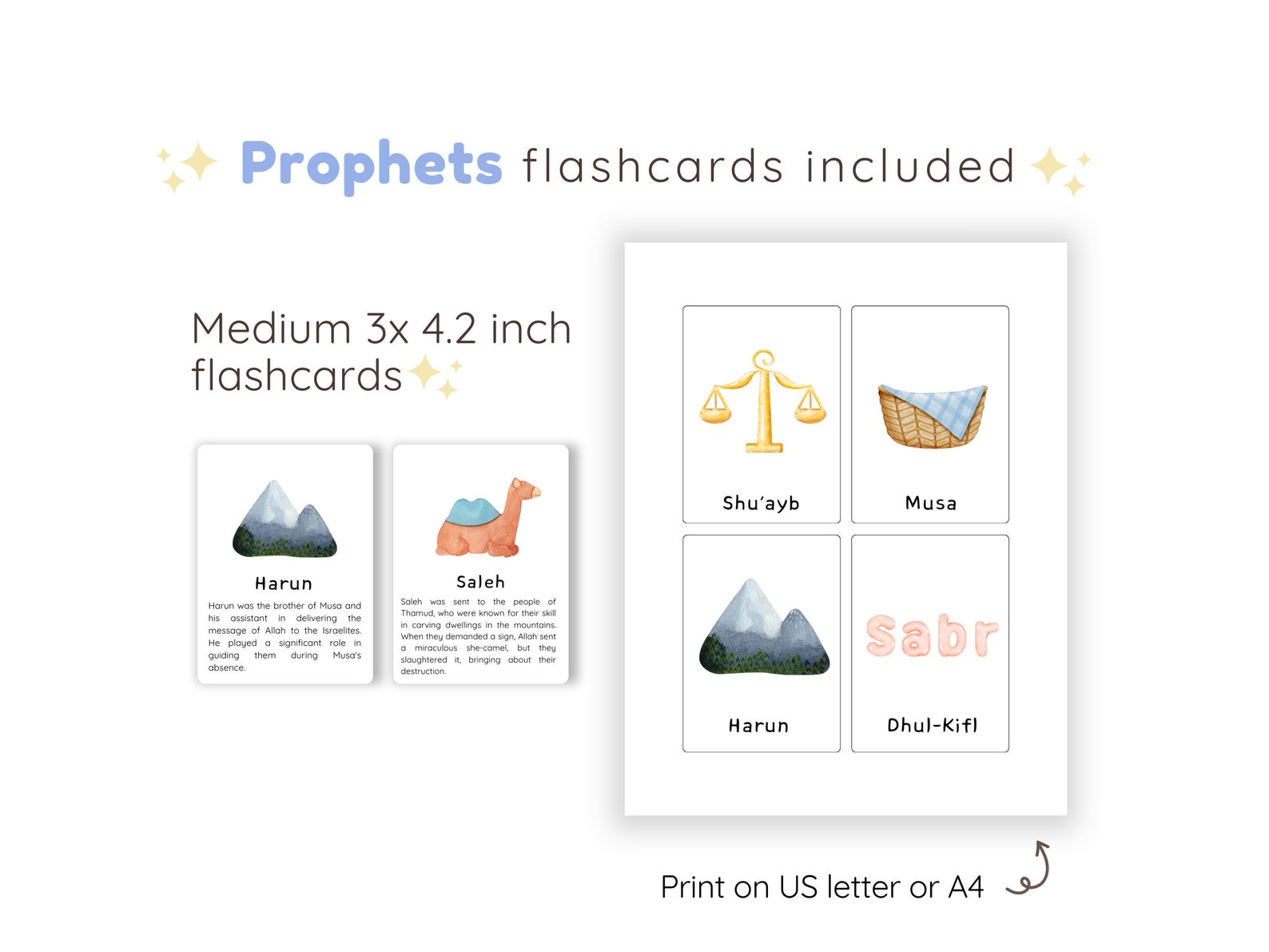 25 Prophets in the Quran & Islam. Islamic Printable and Digital Cards ...