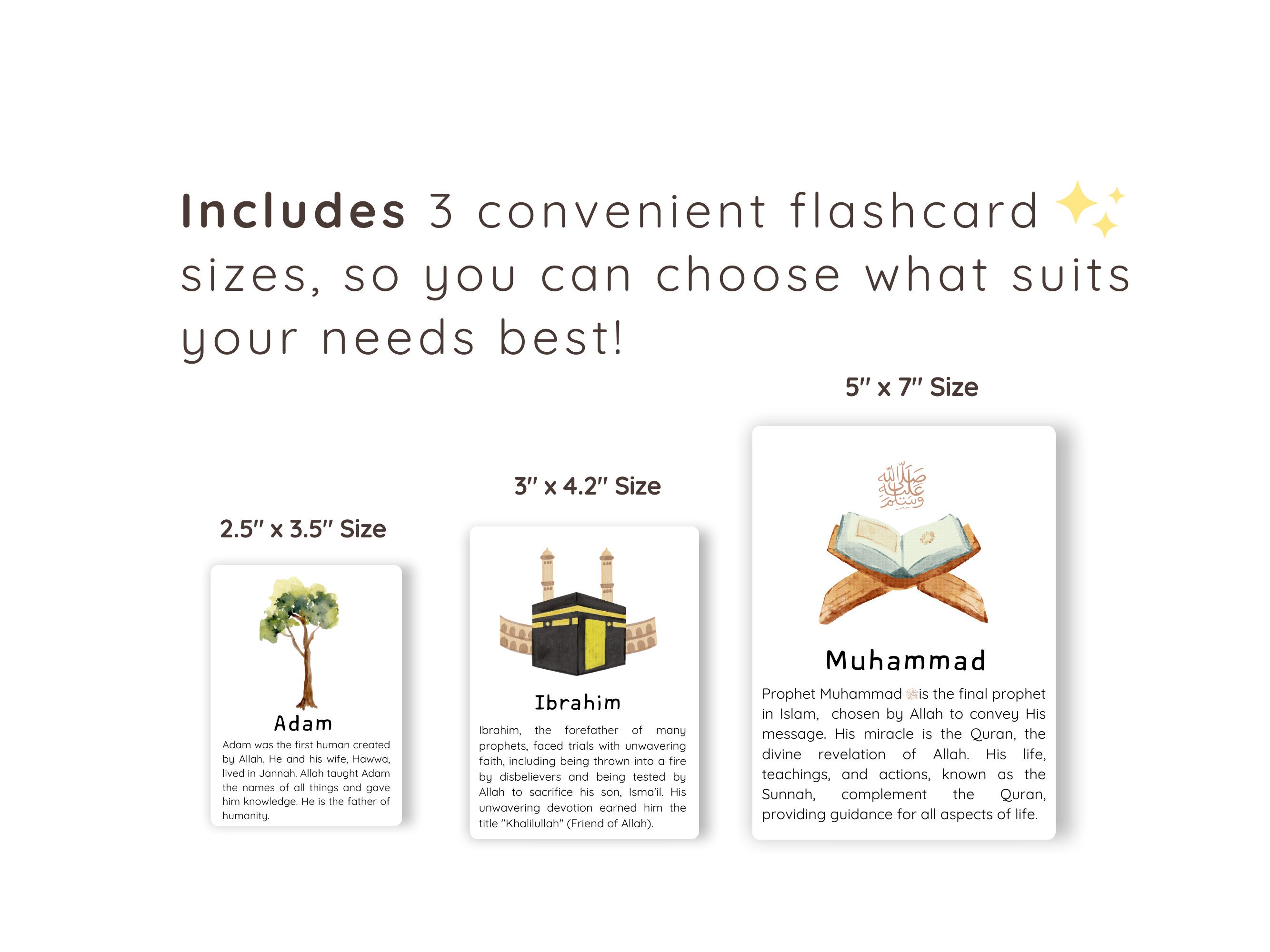 25 Prophets in the Quran & Islam. Islamic Printable and Digital Cards ...