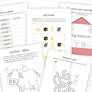 Hajj Activity Booklet for Kids I I Eid Ul-adha I Five Pillars of Islam ...