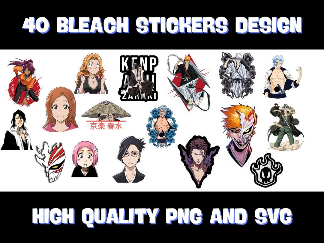Bleach Anime Digital Sticker Pack 40 Unique Stickers PNG and SVG ...
