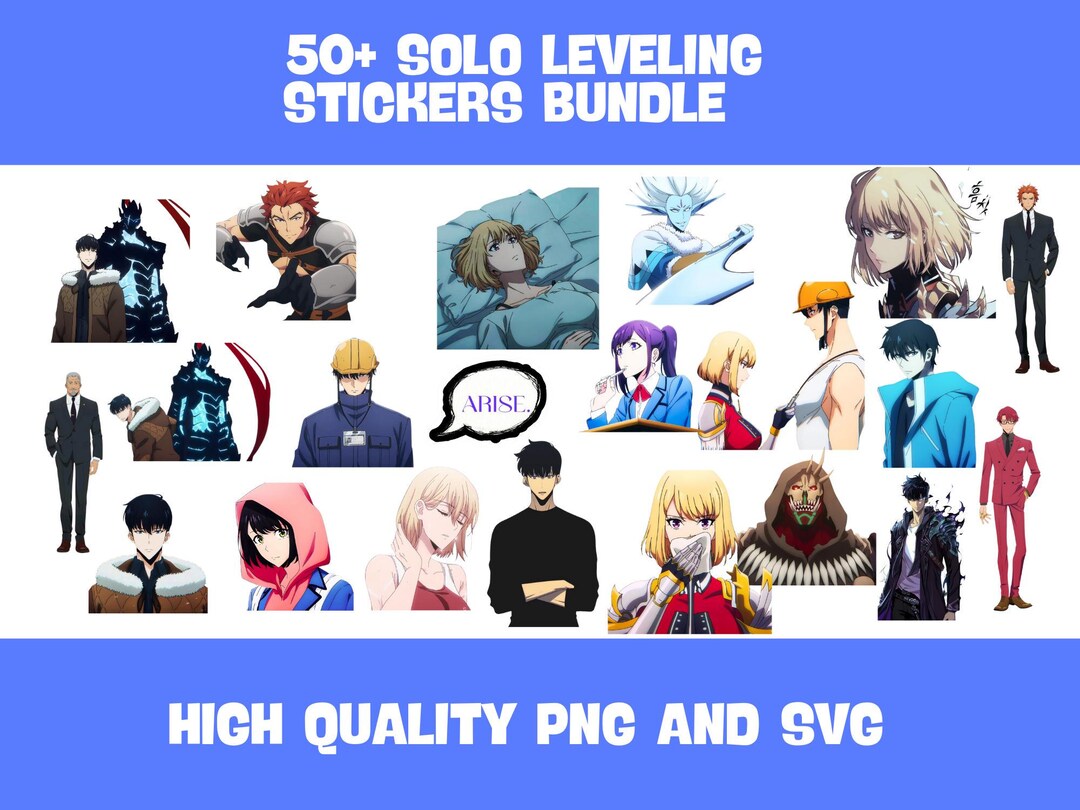50 Solo Leveling Stickers Digital Download Printable Anime-themed PNG ...