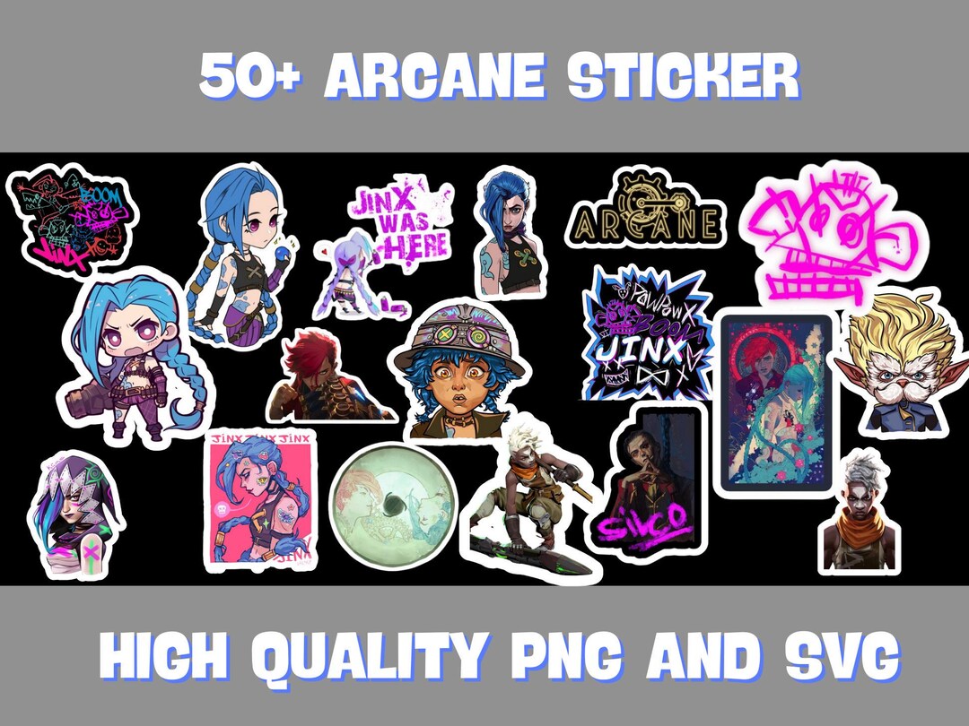 Printable Arcane Fan Art Stickers Anime & Game Digital Pack - Etsy