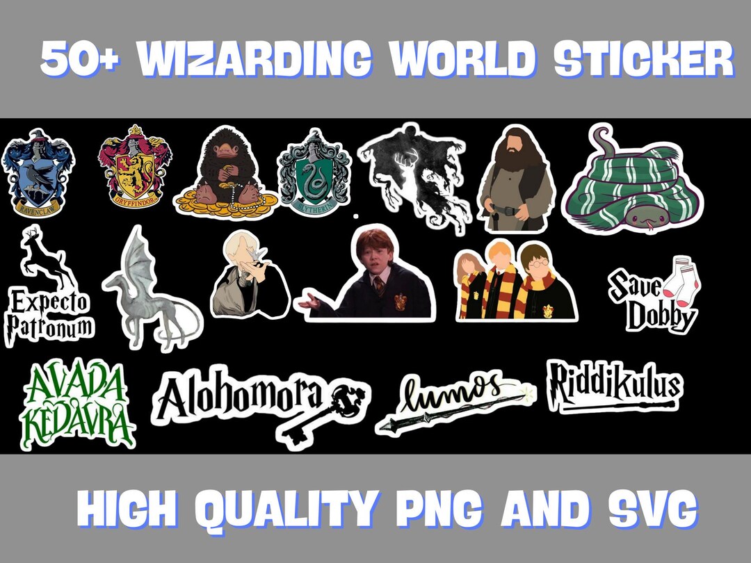 Wizarding World Sticker Pack Digital Download Printable Magical PNG ...