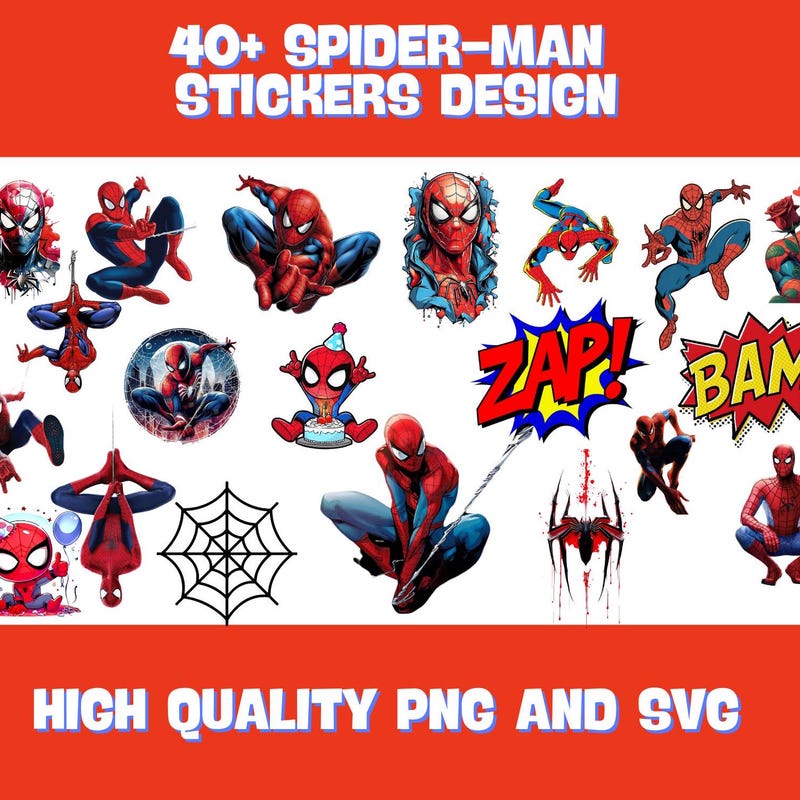 Spiderman Stickers - Etsy