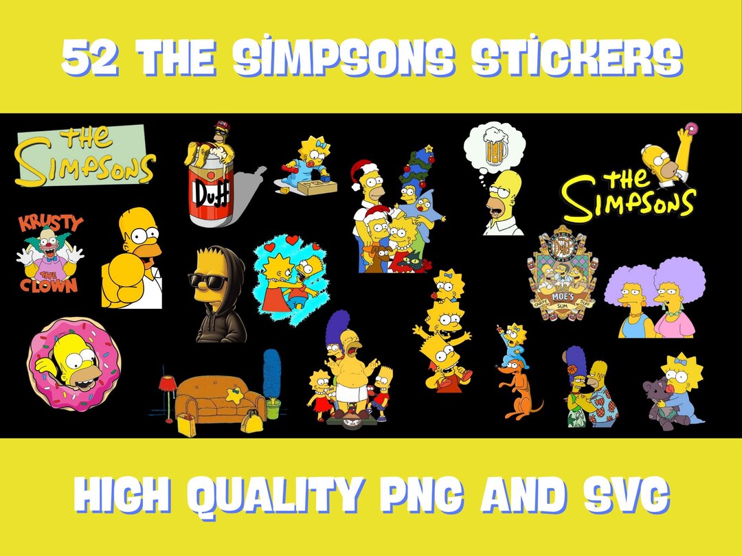 50 the Simpsons Printable Stickers High-quality Digital Download PNG ...