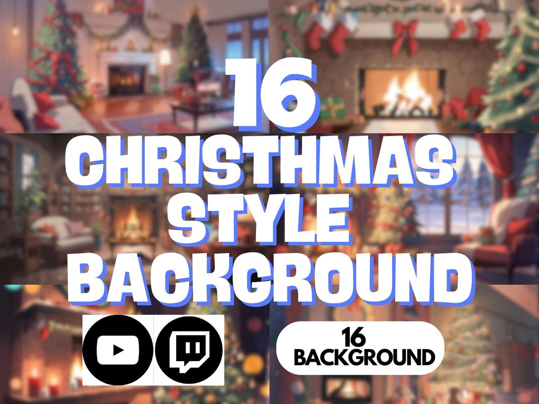 16 Christmas Backgrounds for Vtubers & Streamers Festive PNG Pack - Etsy