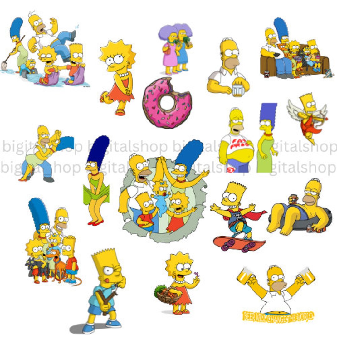 Simpsons Stickers Digital Download PNG & SVG Files Perfect for Planners ...