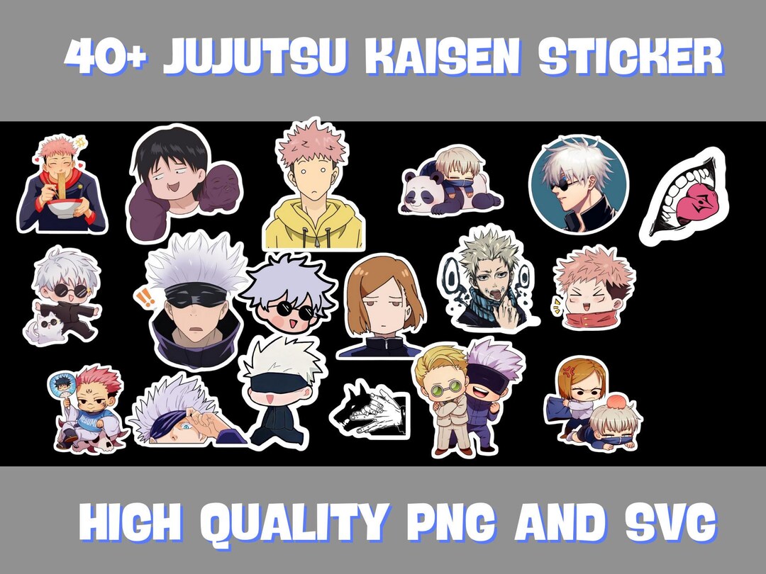 Jujutsu Kaisen Anime Digital Sticker Pack 40 PNG, SVG Files Laptop ...