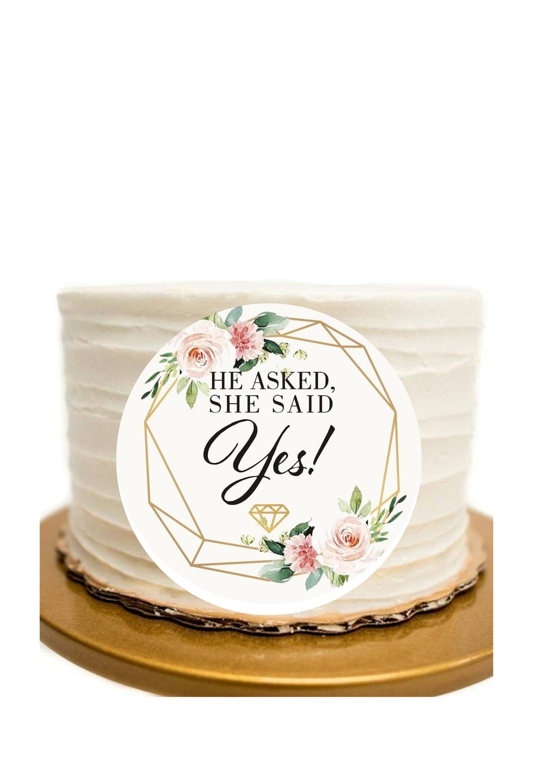 She Said Yes Edible Cake Topper, Engagement, Proposal (UNCUT) - Etsy Canada