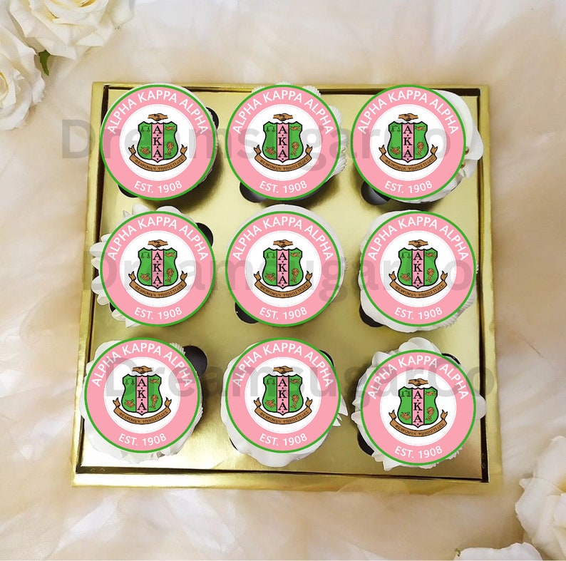 AKA, Alpha Kappa Alpha Est 1908 Cake Topper,cupcakes Toppers, Icing ...