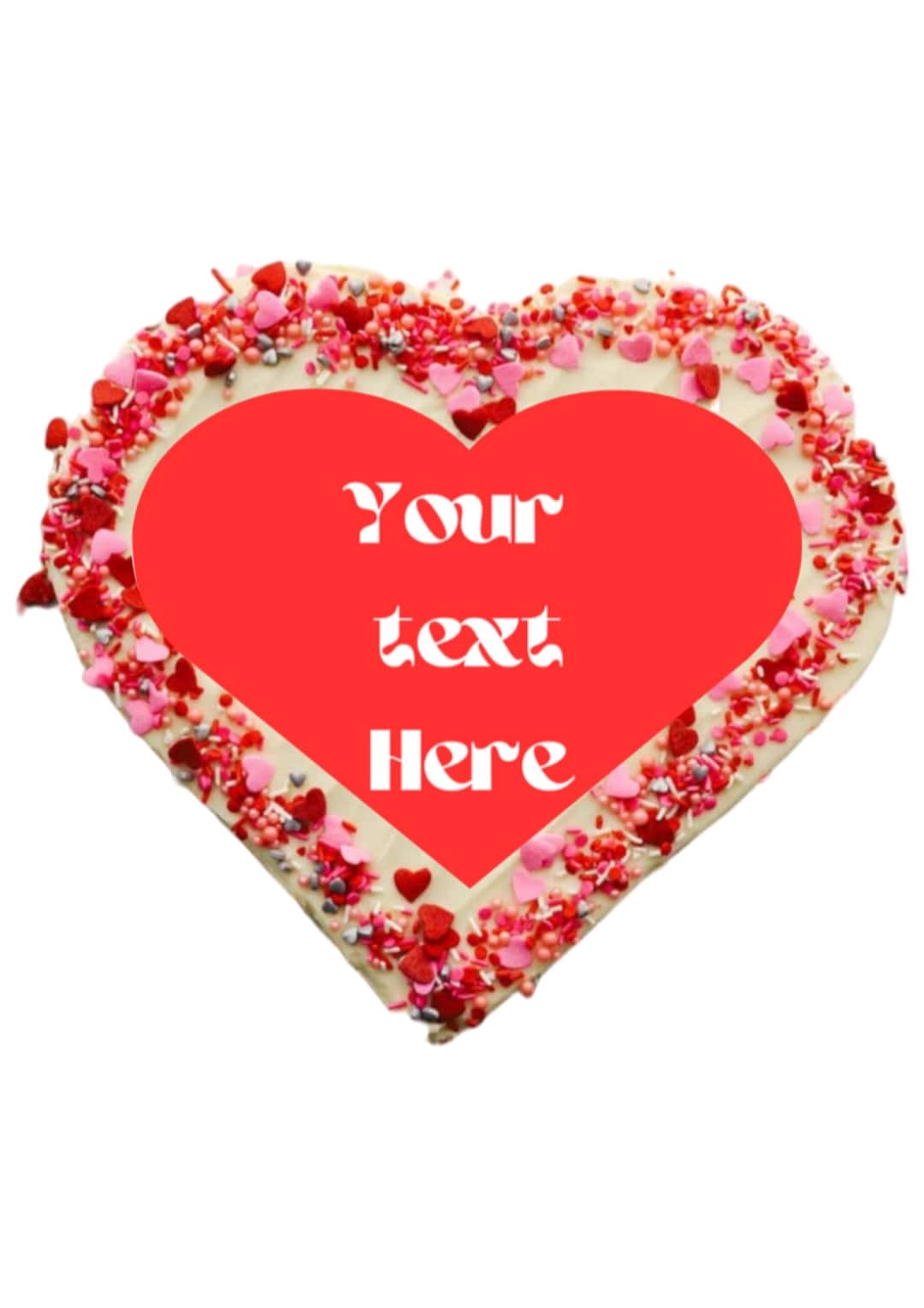 Custom Text Topper for Heart Shaped Cake, Icing Sheet, Edible Topper ...