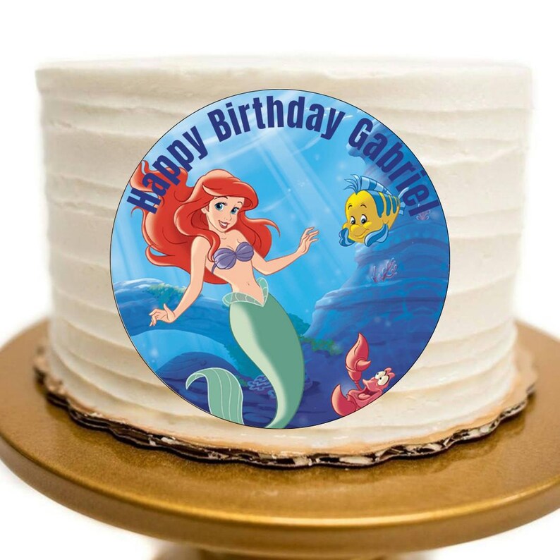 The Little Mermaid Edible Cake Topper, Cupcakes Toppers, Cookie Toppers ...