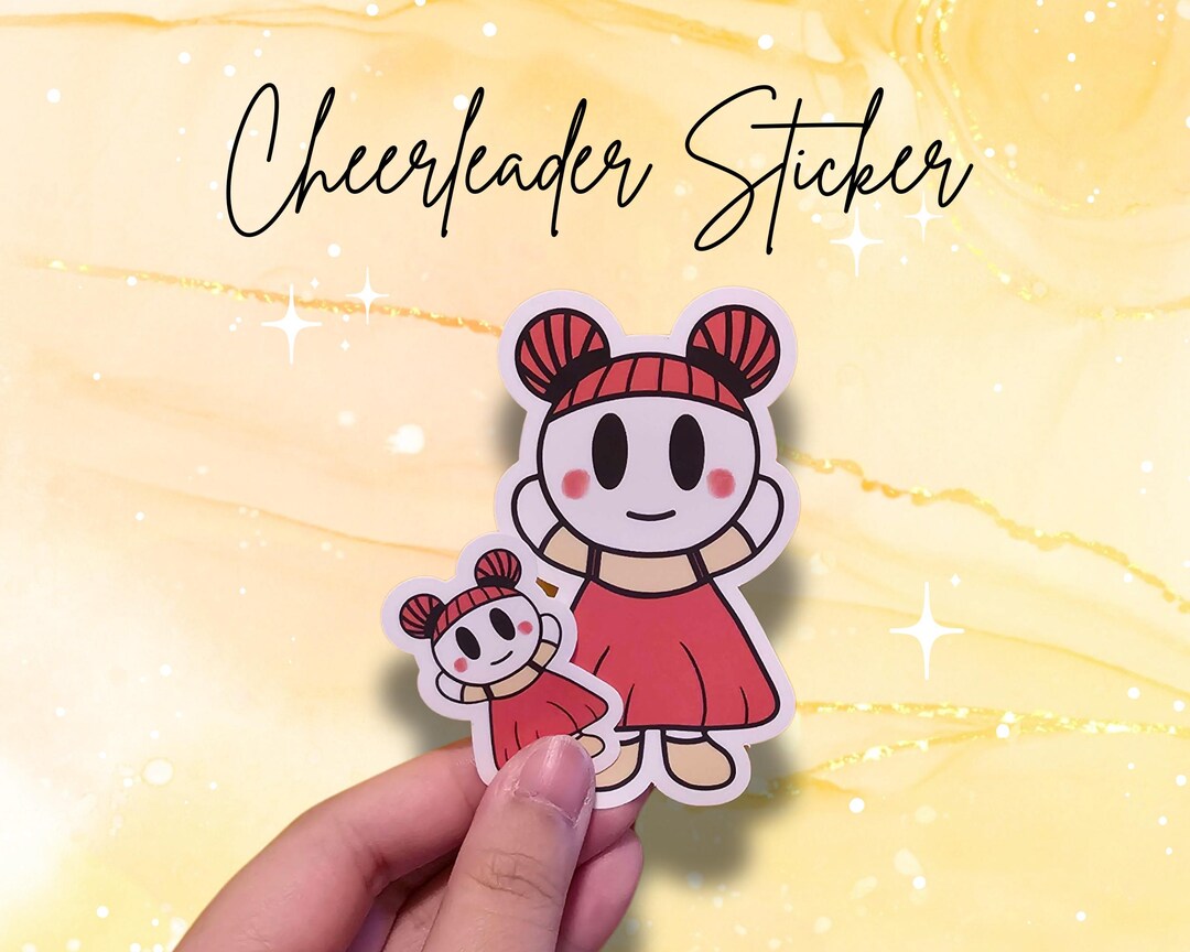 Mako Cute Chibi Die Cut Sticker, Pink Anime Cheerleader Girl Decal ...