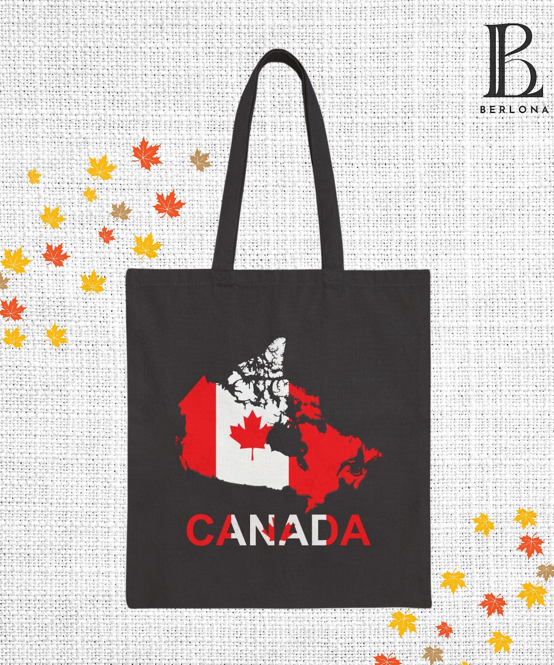 Canada Map Tote Bag Canadian Flag Bag Maple Leaf Pattern Red Leaf ...