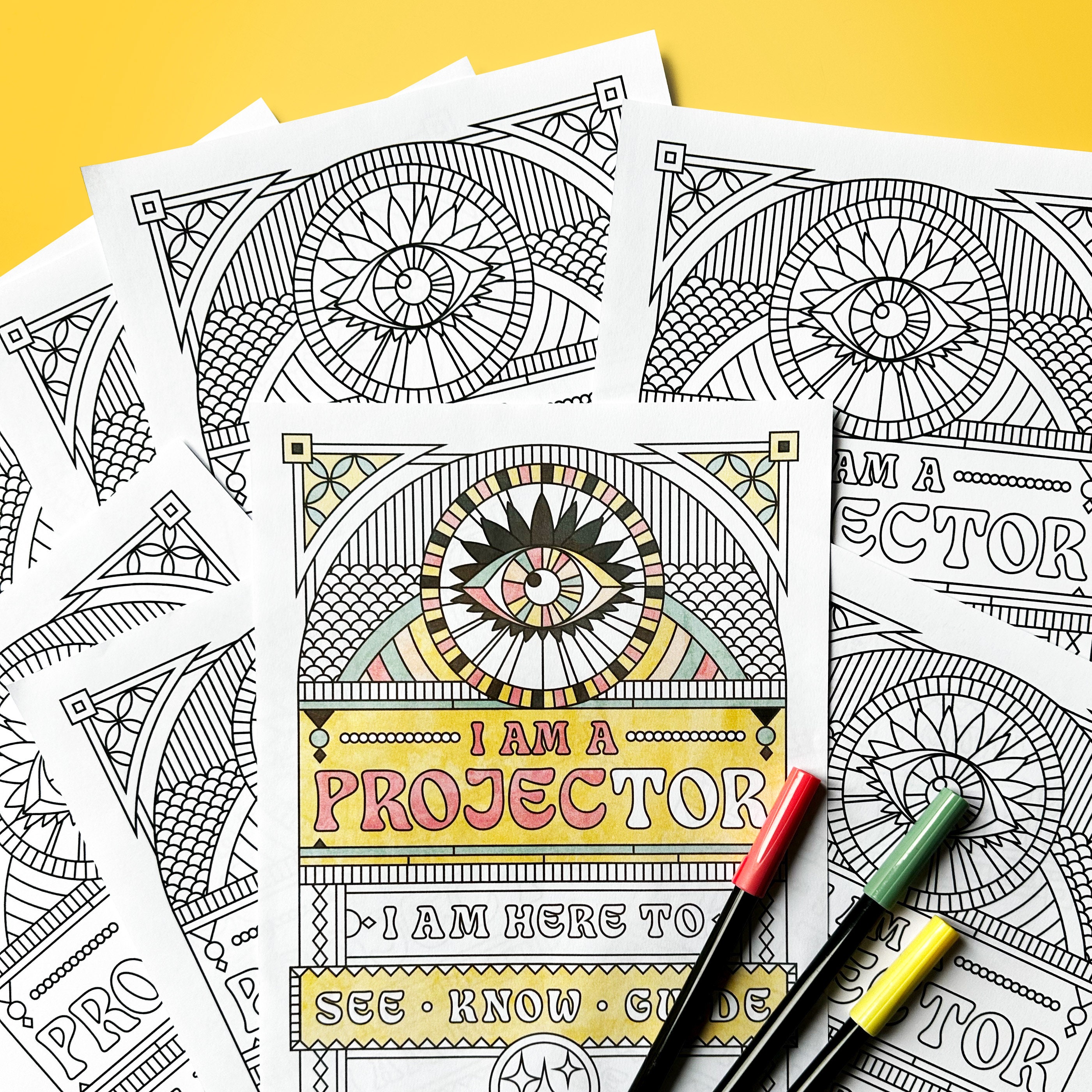 Human Design Projector Coloring Sheet | Printable Colouring Page | Line ...