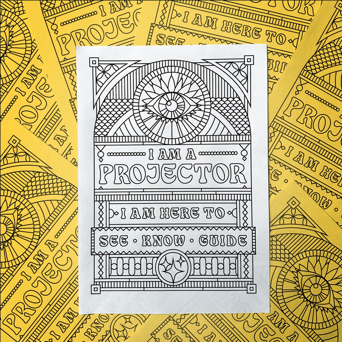 Human Design Projector Coloring Sheet | Printable Colouring Page | Line ...