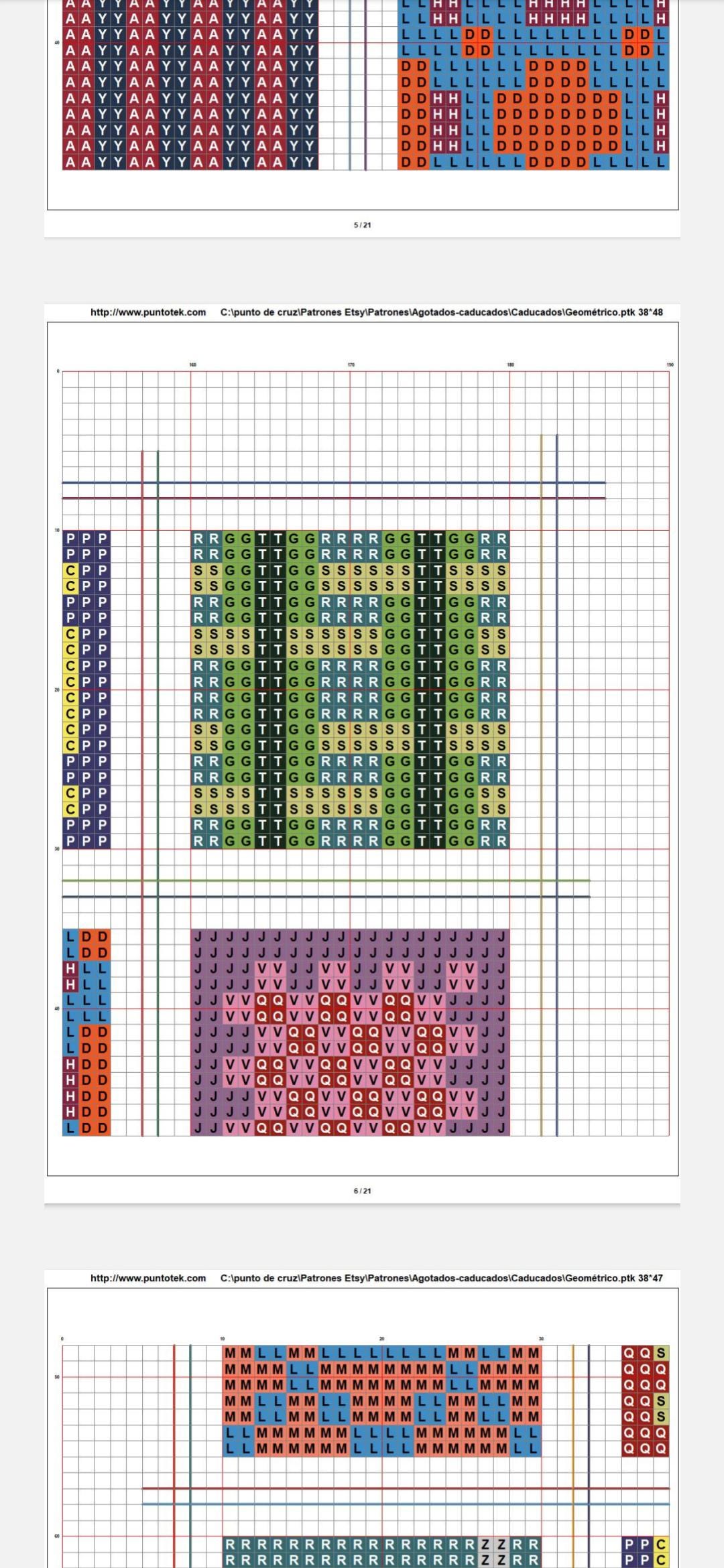 Printable PDF Cross Stitch Pattern. Colorful Geometric Pattern. - Etsy