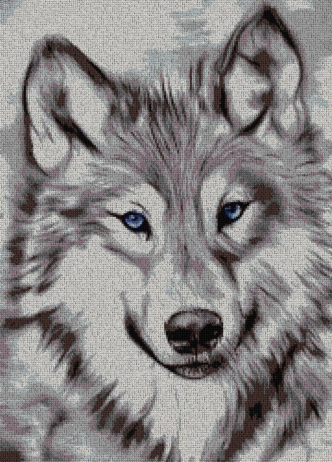 Printable PDF Cross-stitch Pattern. White Wolf - Etsy