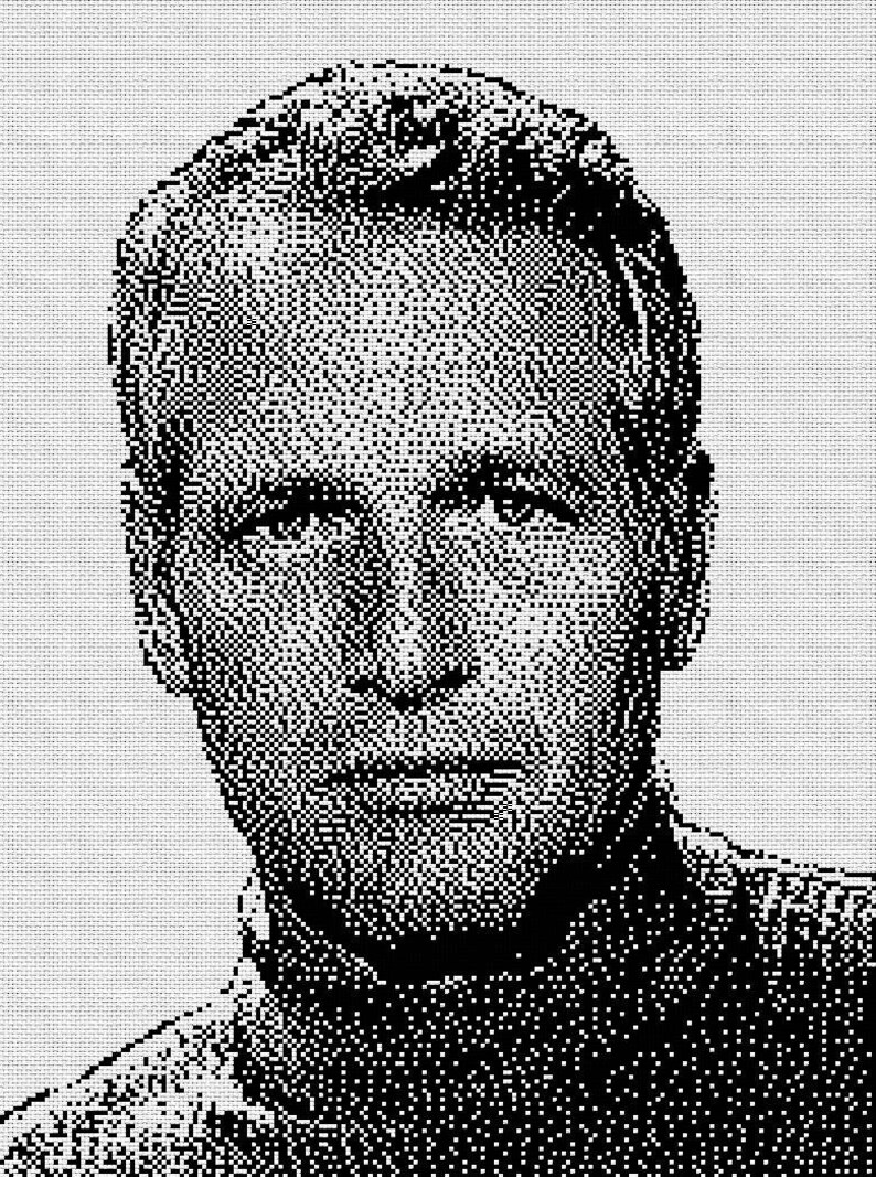Printable PDF Cross Stitch Pattern. Paul Newman Monochrome - Etsy
