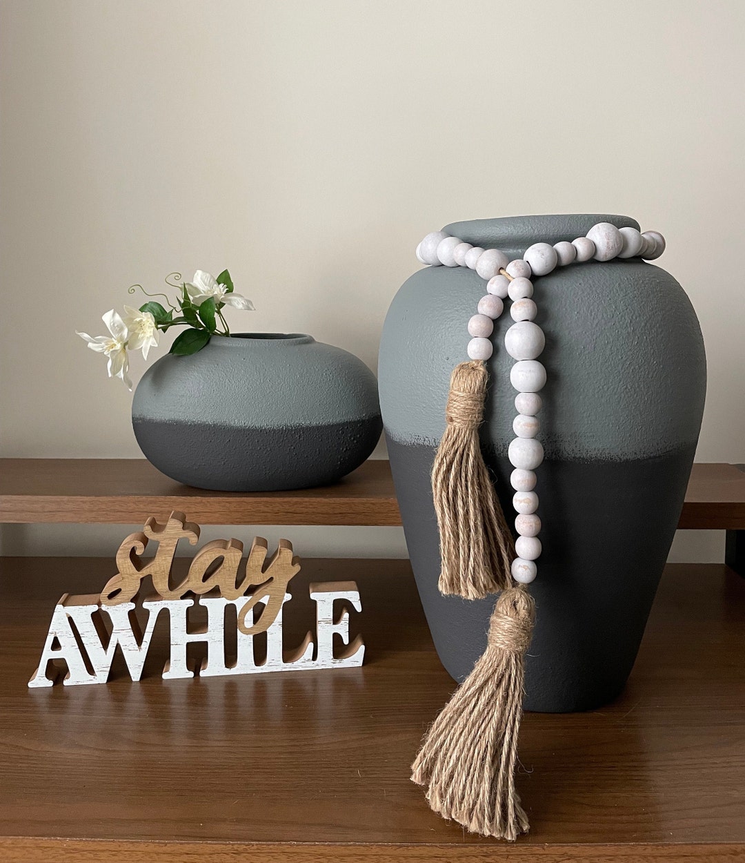 LARGE Two-tone Pottery Vase - Etsy