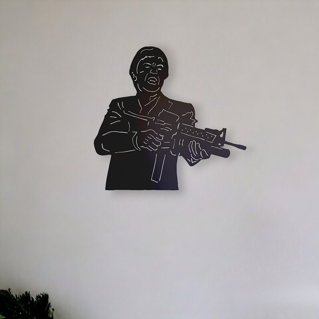 Scarface Tony Montana Wood Wall Hanging, Iconic Scarface Wall Art ...