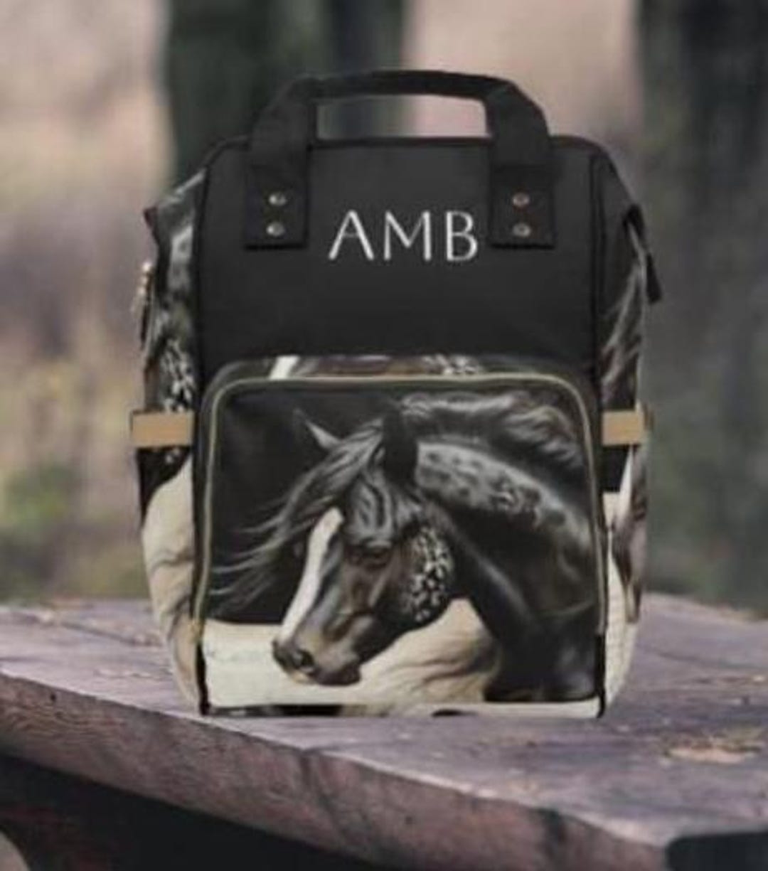 Personalized Horse Themed Backpack, Equestrian Diaper Bag, Equine Baby ...