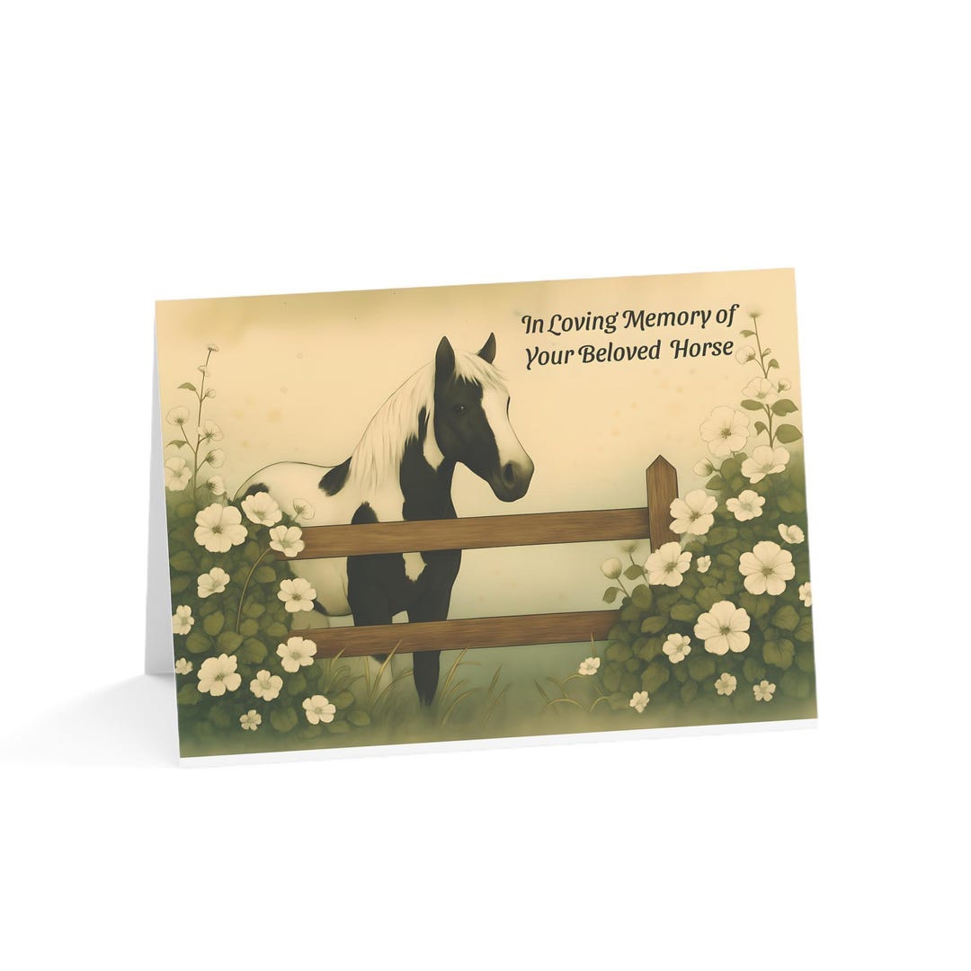 Equine Sympathy Card Horse Memorial Card Pet Loss Condolence Message ...