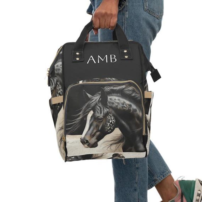 Personalized Horse Themed Backpack, Equestrian Diaper Bag, Equine Baby ...