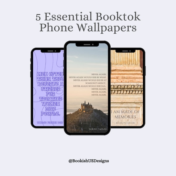 5 Essential Booktok Quote Phone Wallpapers iPhone Wallpapers Digital Download Quote Wallpaper Phone Background Aesthetic Image Etsy UK