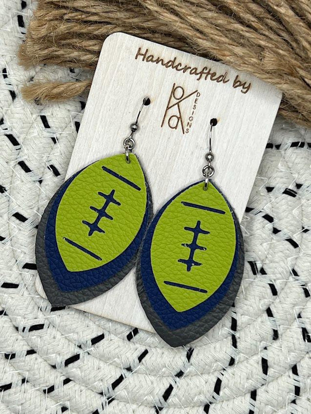 Custom Leather Football Earrings – Sports Fanatic Jewelry – Choose Your ...