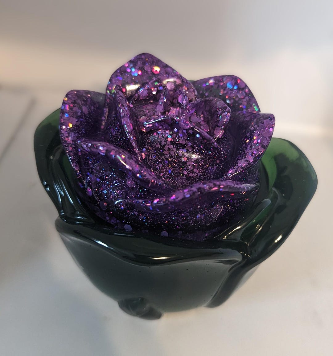 Custom Hand Made Epoxy Resin Rose Jar - Etsy