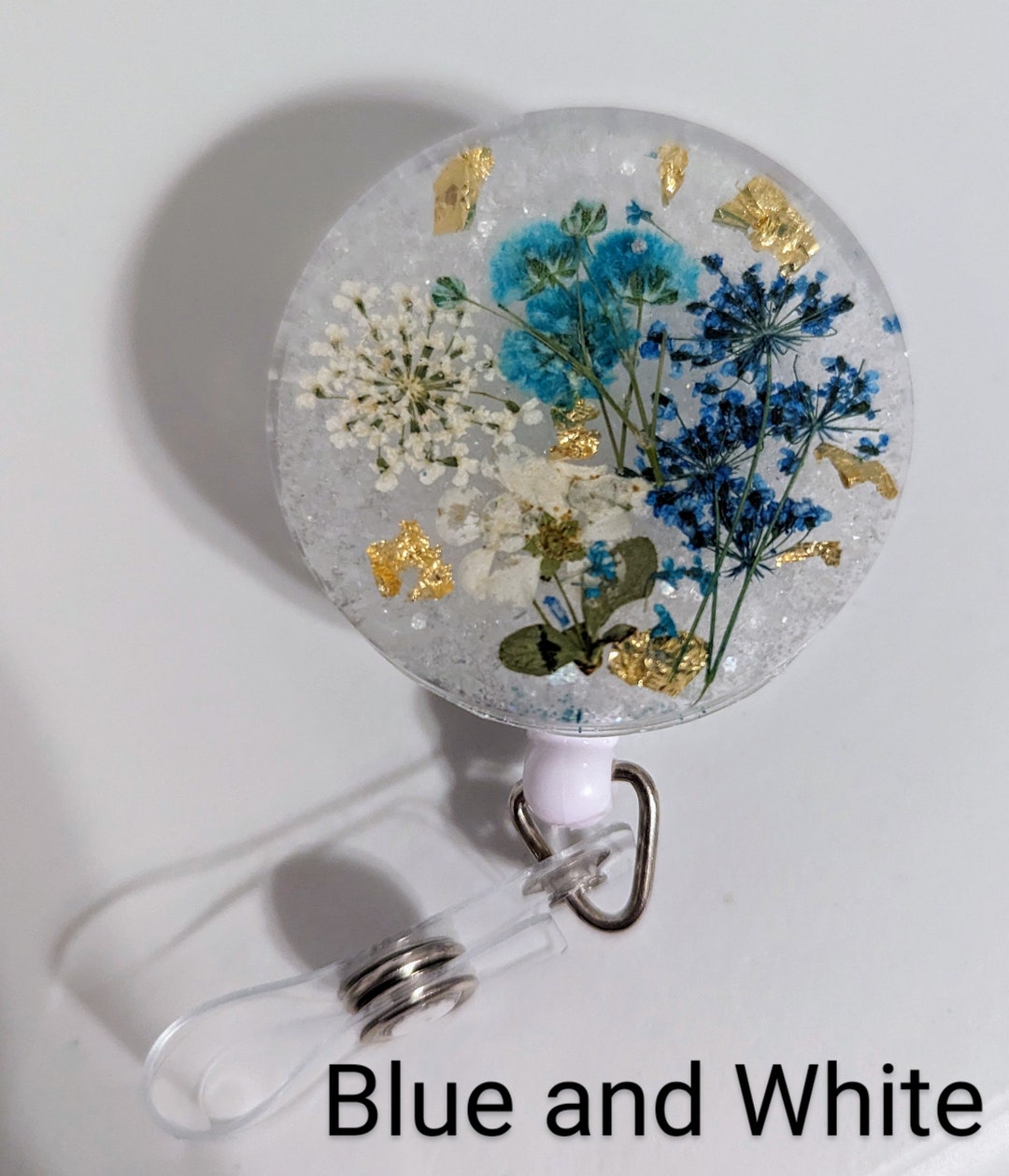 Custom Handmade Epoxy Resin Real Flowers Badge Reels - Etsy