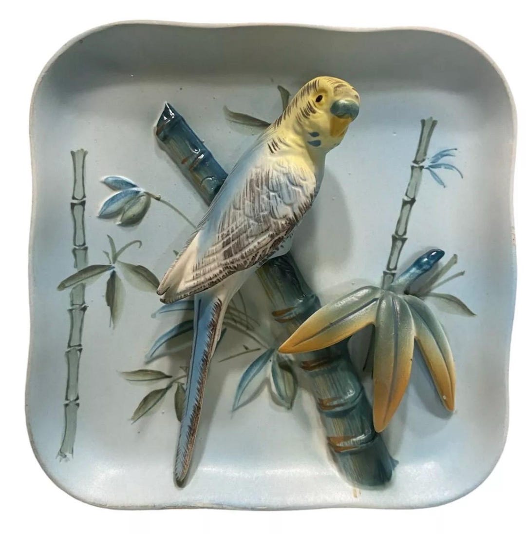 Napco Ceramics Parakeet Japan 3D Wall Decor Plate 5 X 5 Vintage - Etsy
