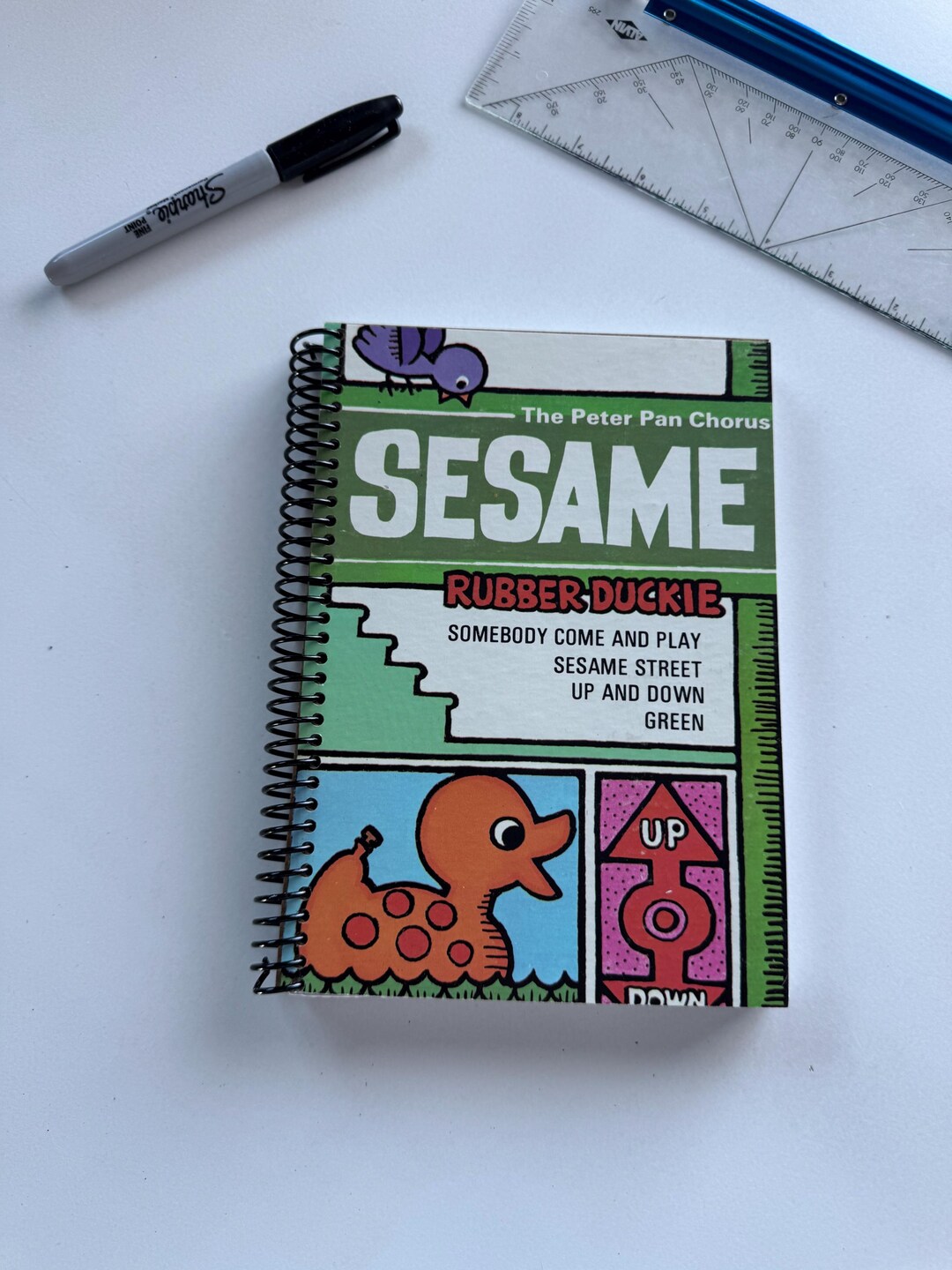 Sesame Street Rubber Duckie Recycled Vinyl Record Notebook - Etsy