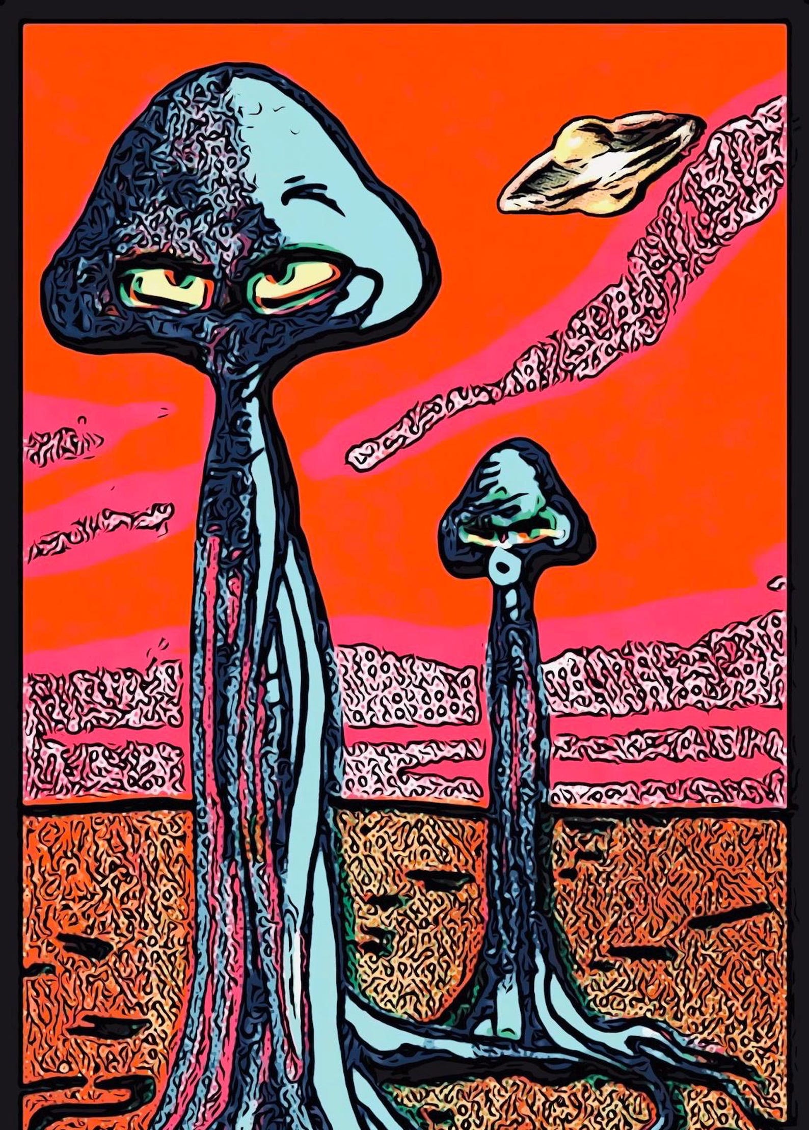 Retro Alien Art Digital Download Printable Posters - Etsy