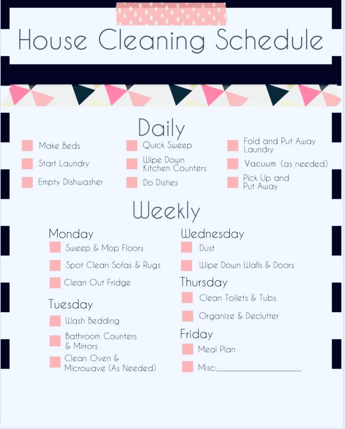 Printable Cleaning Checklists - Etsy Canada