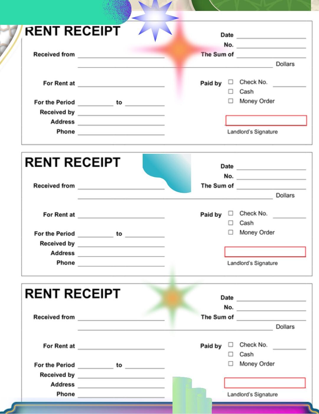 Digital Printable Contract Agreement Rent Recipt - Etsy