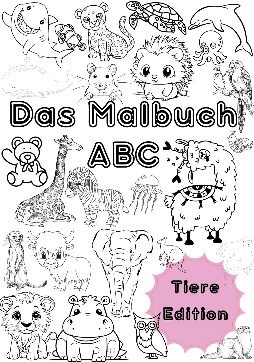 The ABC Coloring Book Animals Edition - Etsy