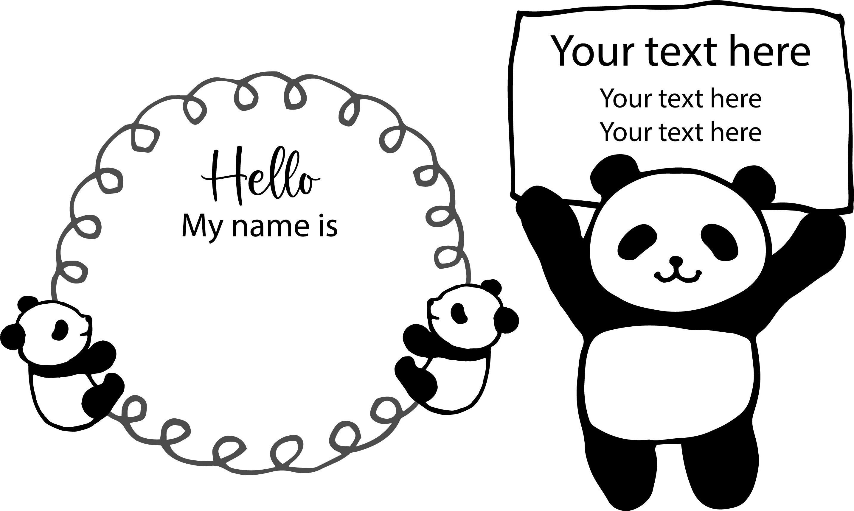 Panda Kawaii Clipart PNG Cute Baby Panda Frames for DIY Crafts Cricut ...