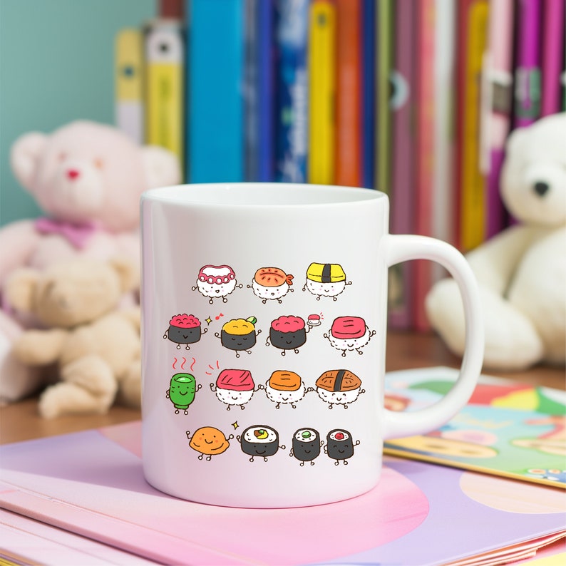 Kawaii Sushi Clipart Bundle Fun Japanese Nigiri & Wasabi Illustrations ...